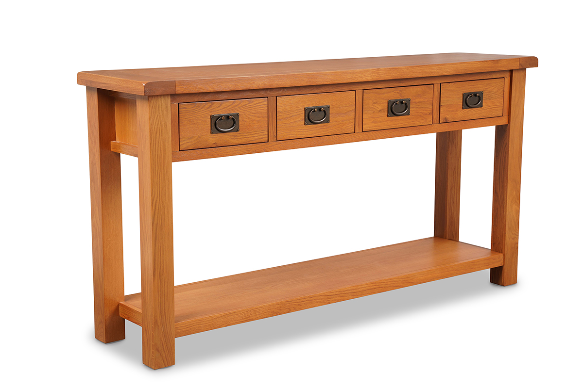 Kingston Oak 4 Drawer Console Table - Michael Murphy Home Furnishing