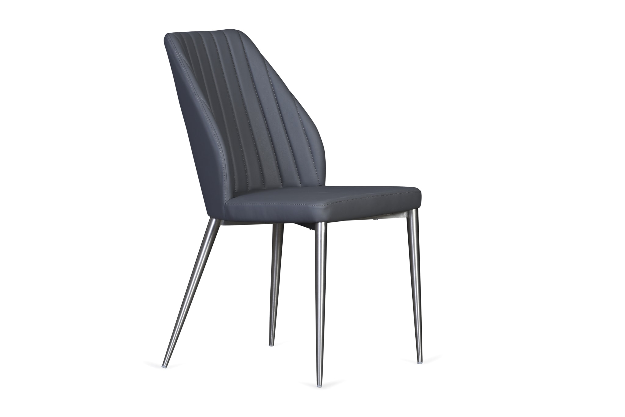 Node Grey Faux Leather Dining Chair - Michael Murphy Home Furnishing