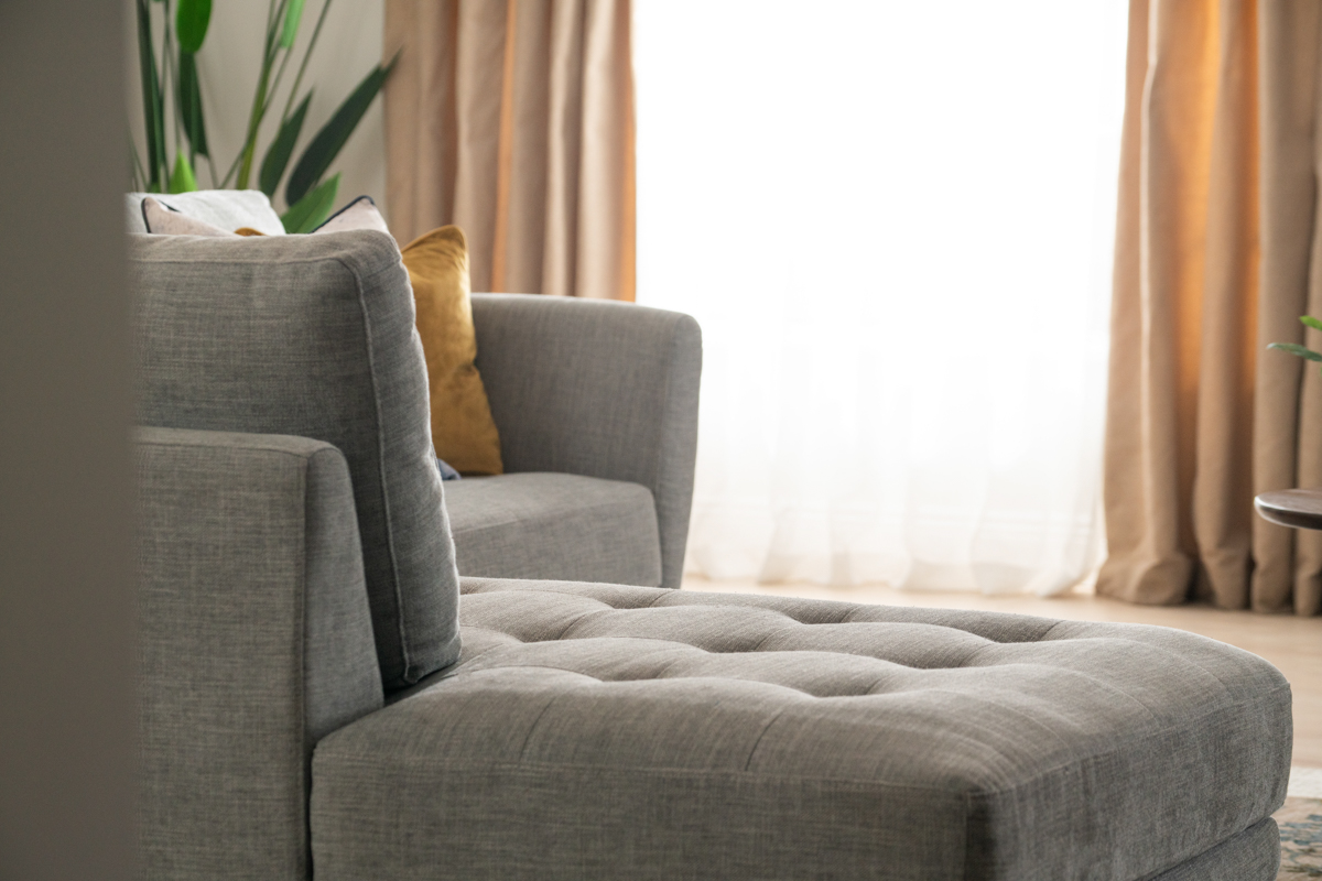 Pola Grey Fabric 2 Seater LHF Chaise Sofa - Michael Murphy Home Furnishing