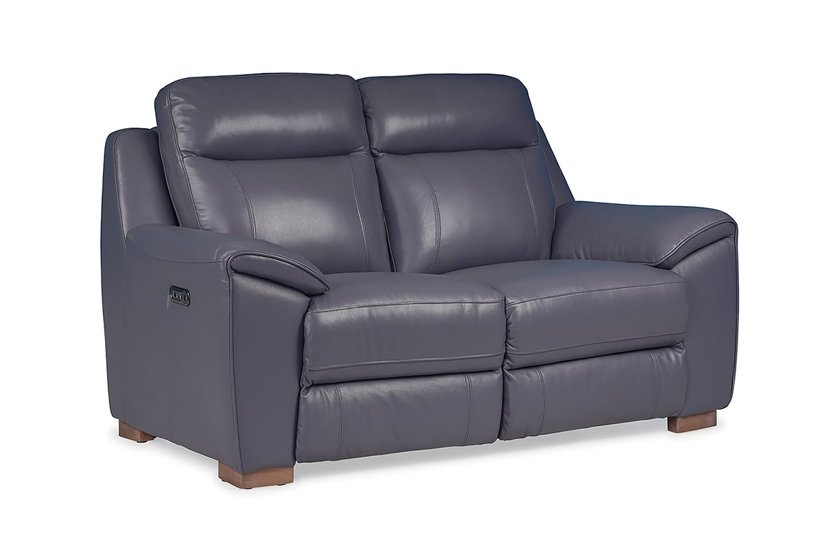 Java Grey Leather 2 Seater Electric Recliner Sofa - Michael Murphy Home ...