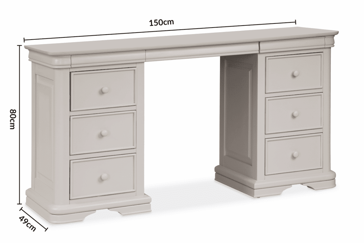 Newport Light Grey 6 Drawer Dressing Table - Michael Murphy Home Furnishing