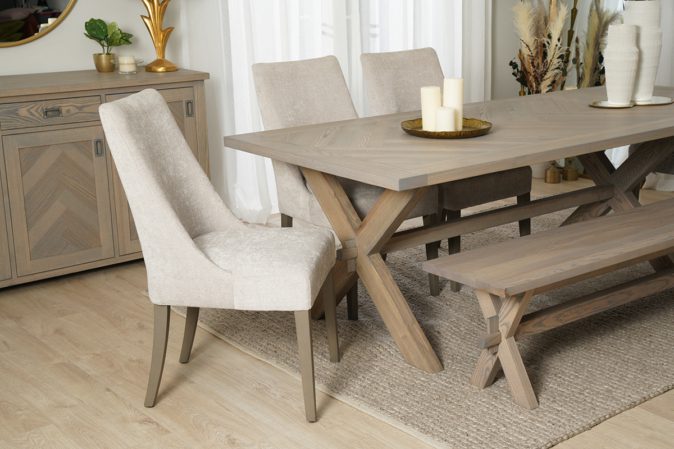 Abbie Cream Fabric Dining Chair - Michael Murphy Home Furnishing