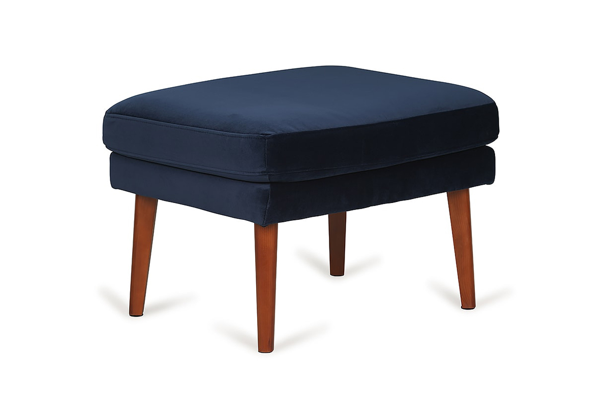 Rose Navy Velvet Footstool - Michael Murphy Home Furnishing