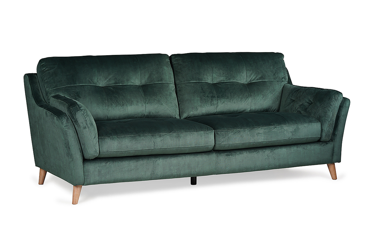 The Oliver Green Velvet 3 Seater Sofa - Michael Murphy Home Furnishing