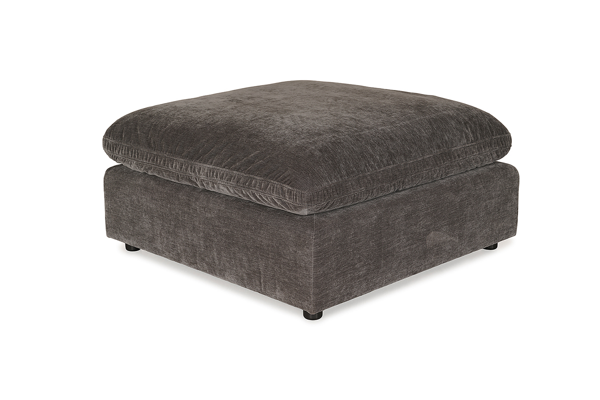 San Diego Grey Fabric Footstool - Michael Murphy Home Furnishing