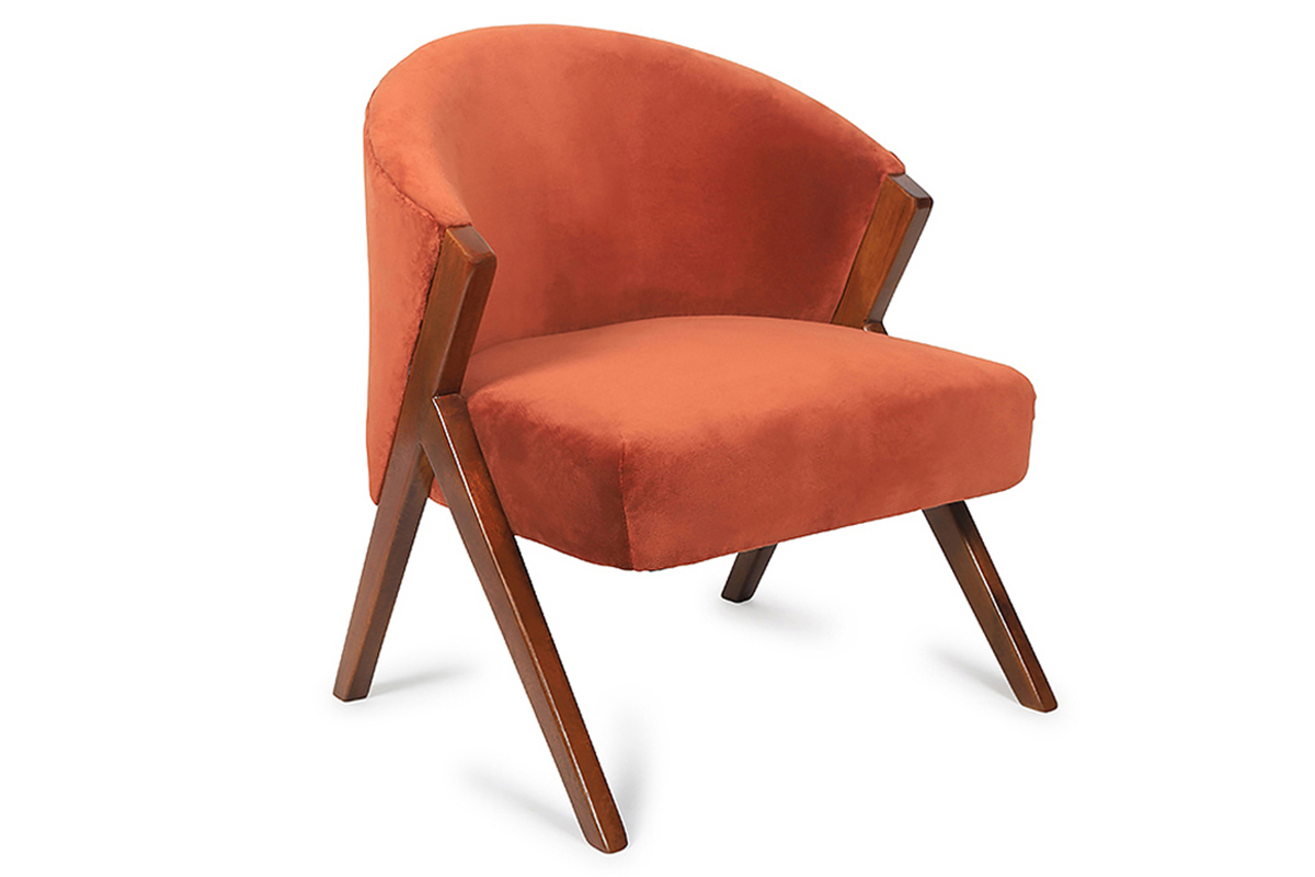 Talia Rust Velvet Armchair - Michael Murphy Home Furnishing