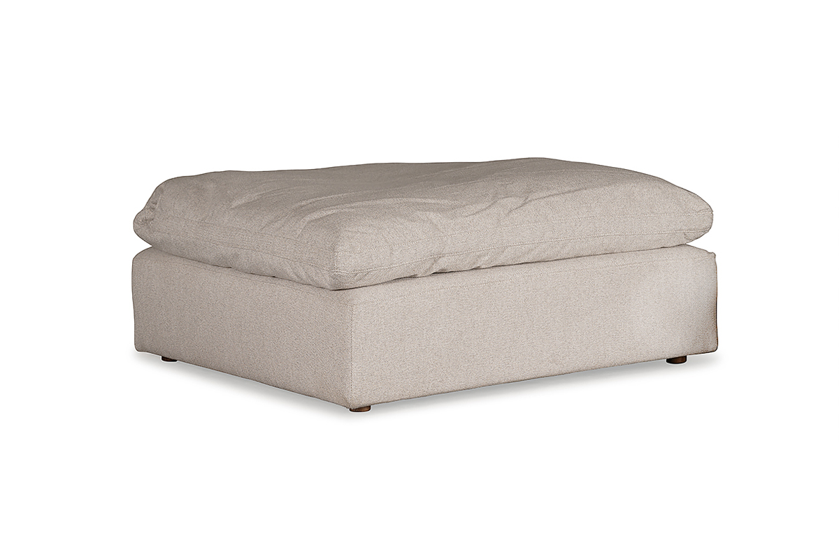 Cloud Cream Fabric Footstool - Michael Murphy Home Furnishing