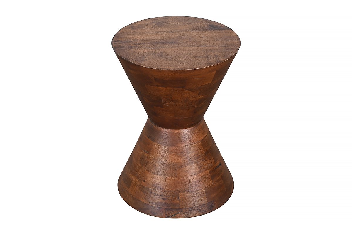 Burrow Hourglass Side Table Walnut Finish - Michael Murphy Home Furnishing