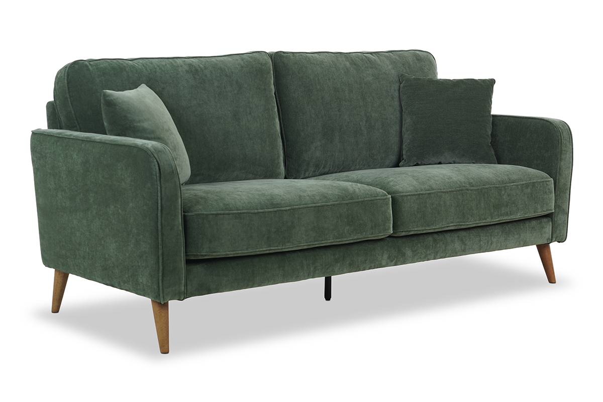 Retro Green Fabric 3 Seater Sofa - Michael Murphy Home Furnishing