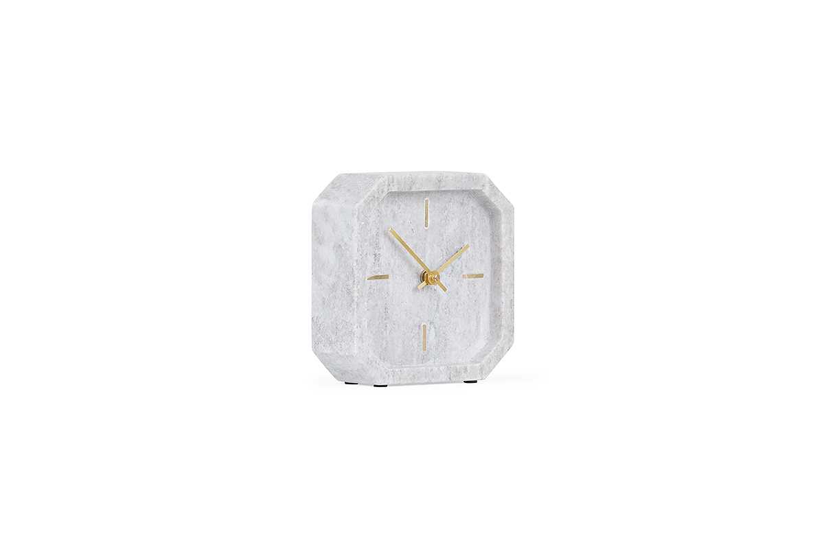 Square Table Clock Morchino Marble 15cm - Michael Murphy Home Furnishing