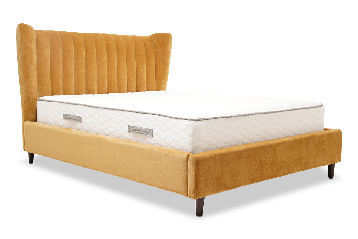 Shelly Gold Fabric Super King 6' Bed Frame - Michael Murphy Home Furnishing