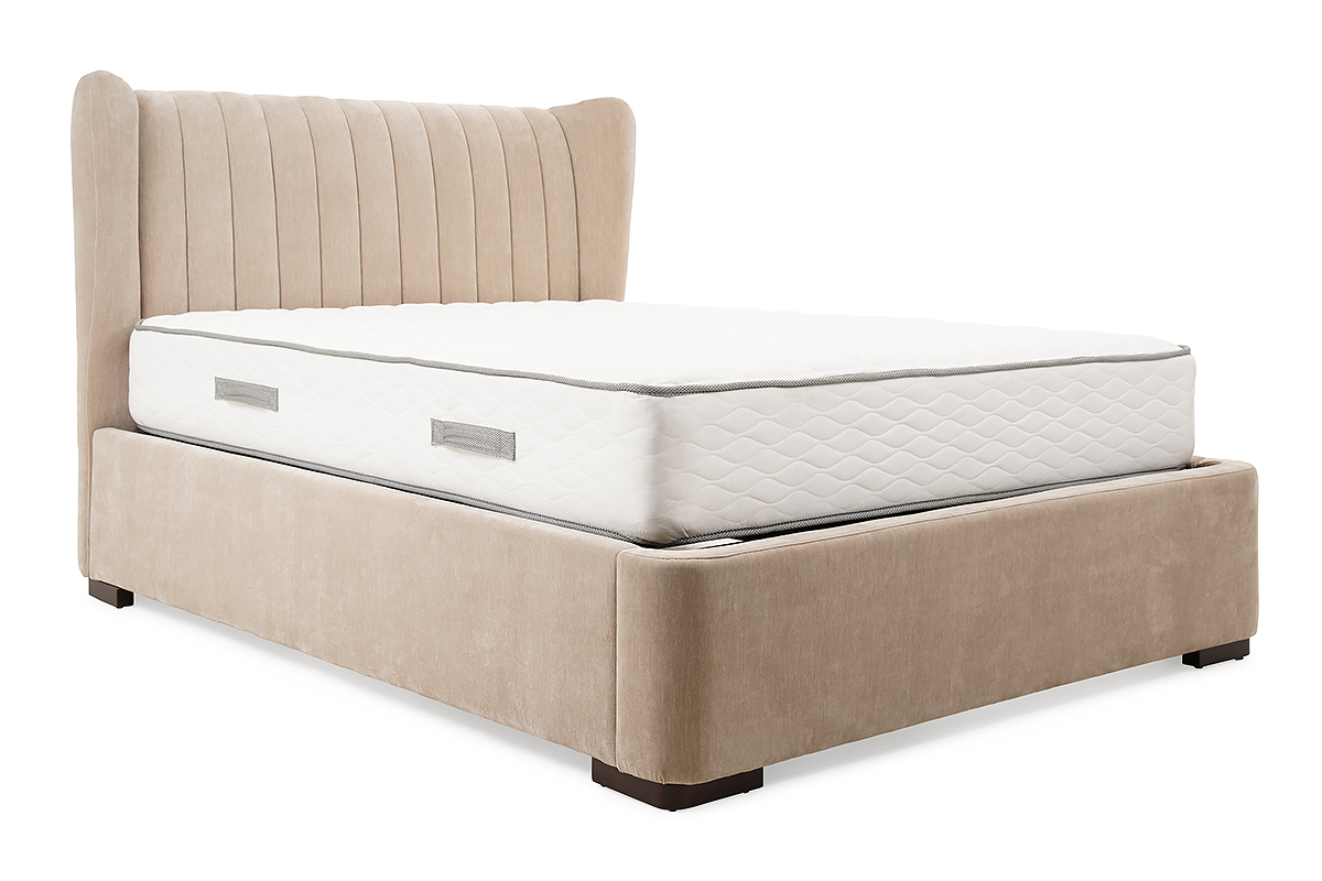 Shelly Taupe Fabric King 5' Split-Base Storage Bed - Michael Murphy ...