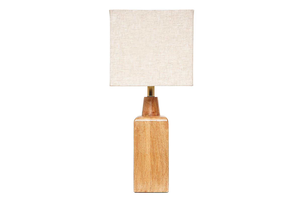 Square Wooden Table Lamp - Michael Murphy Home Furnishing