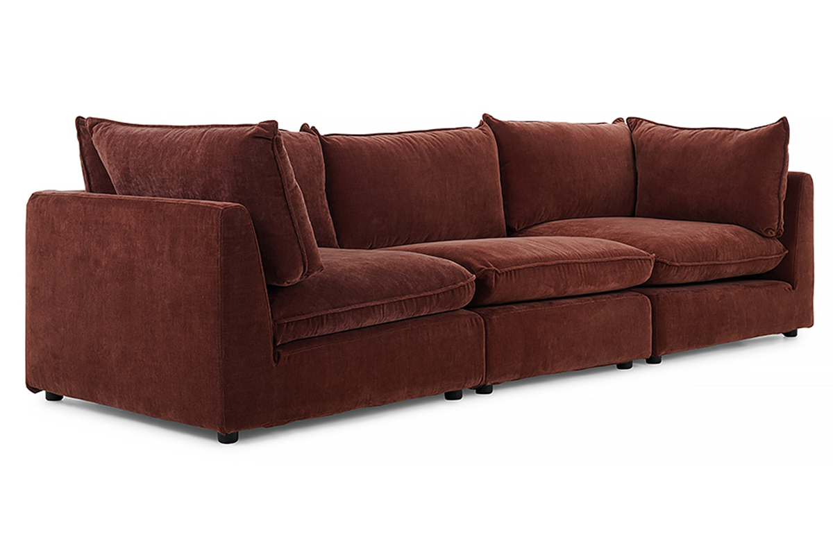 Manhattan Rust Fabric 3 Seater Sofa - Michael Murphy Home Furnishing