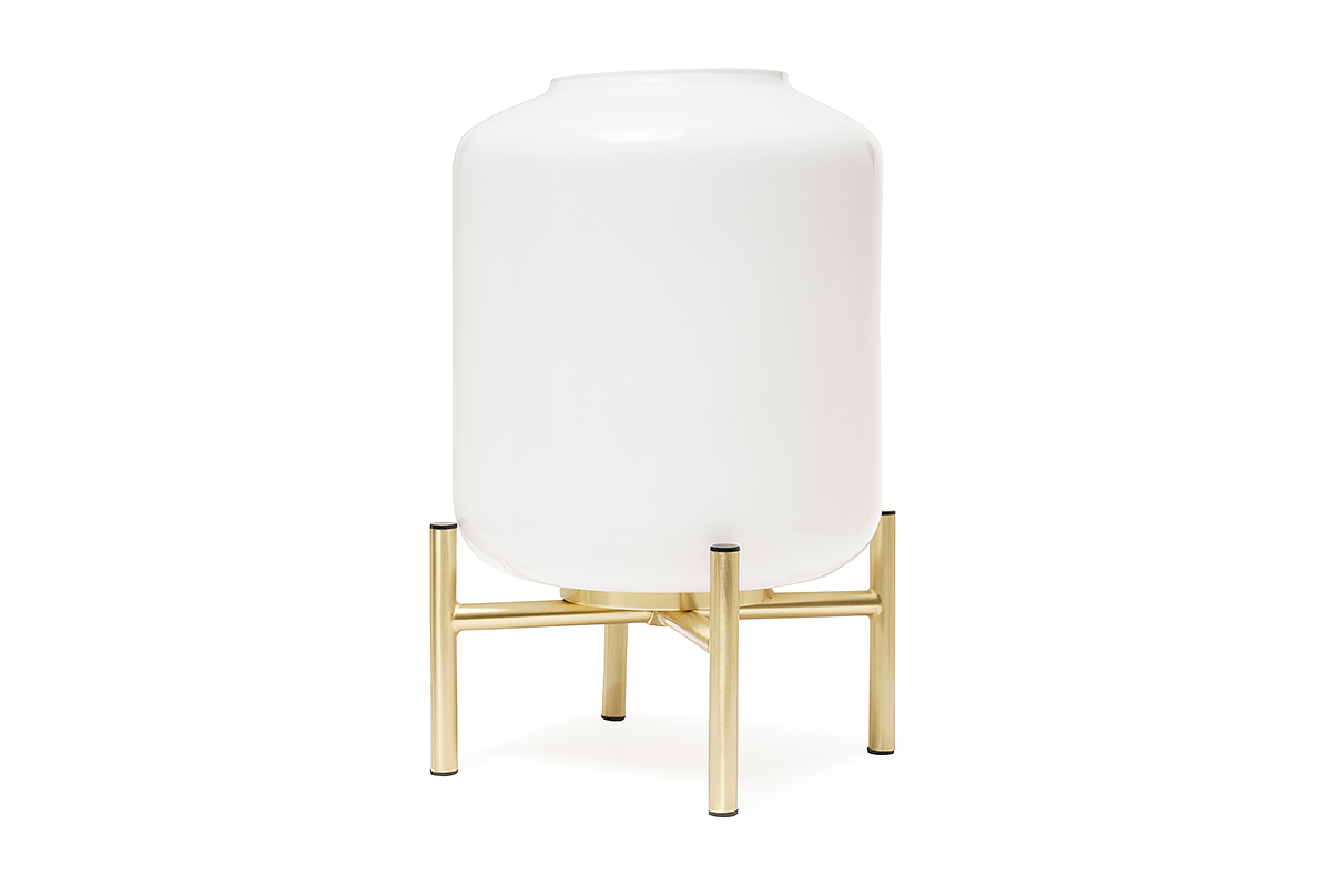 White Glass Table Lamp - Michael Murphy Home Furnishing