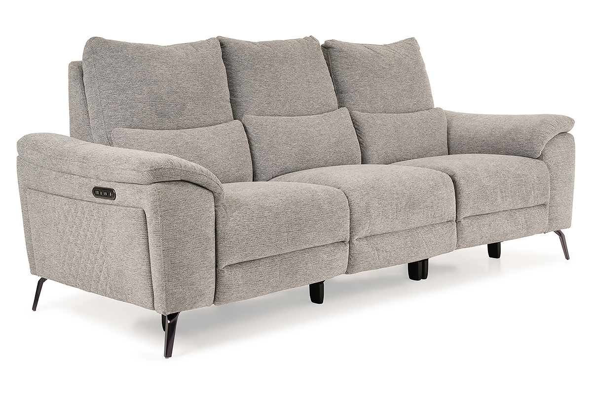 Oliveira Grey Fabric Electric Sofa - 3 Seater with Head Tilt - Michael ...