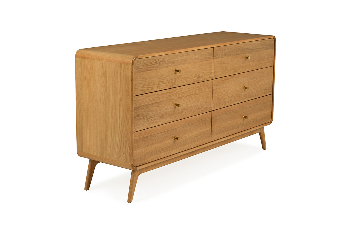 Poe Oak 6 Drawers Chest - Michael Murphy Home Furnishing