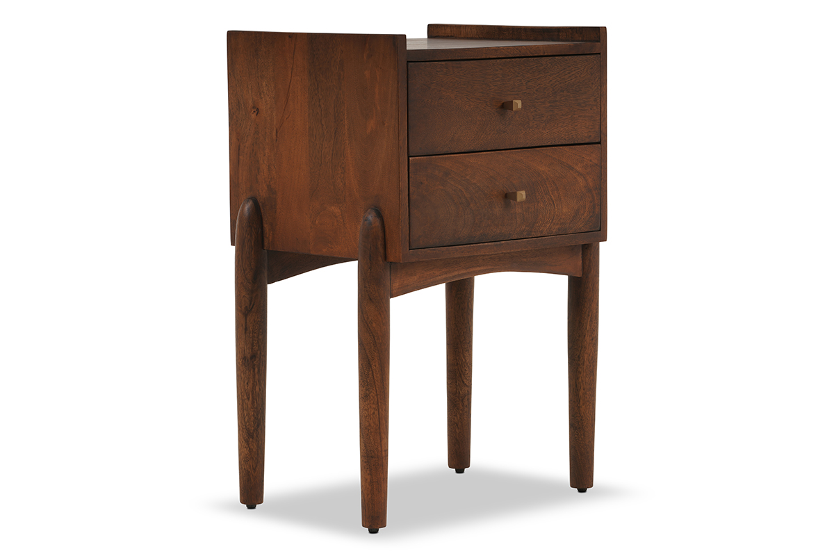 Luthor Large 2 Drawer Bedside Table - Michael Murphy Home Furnishing